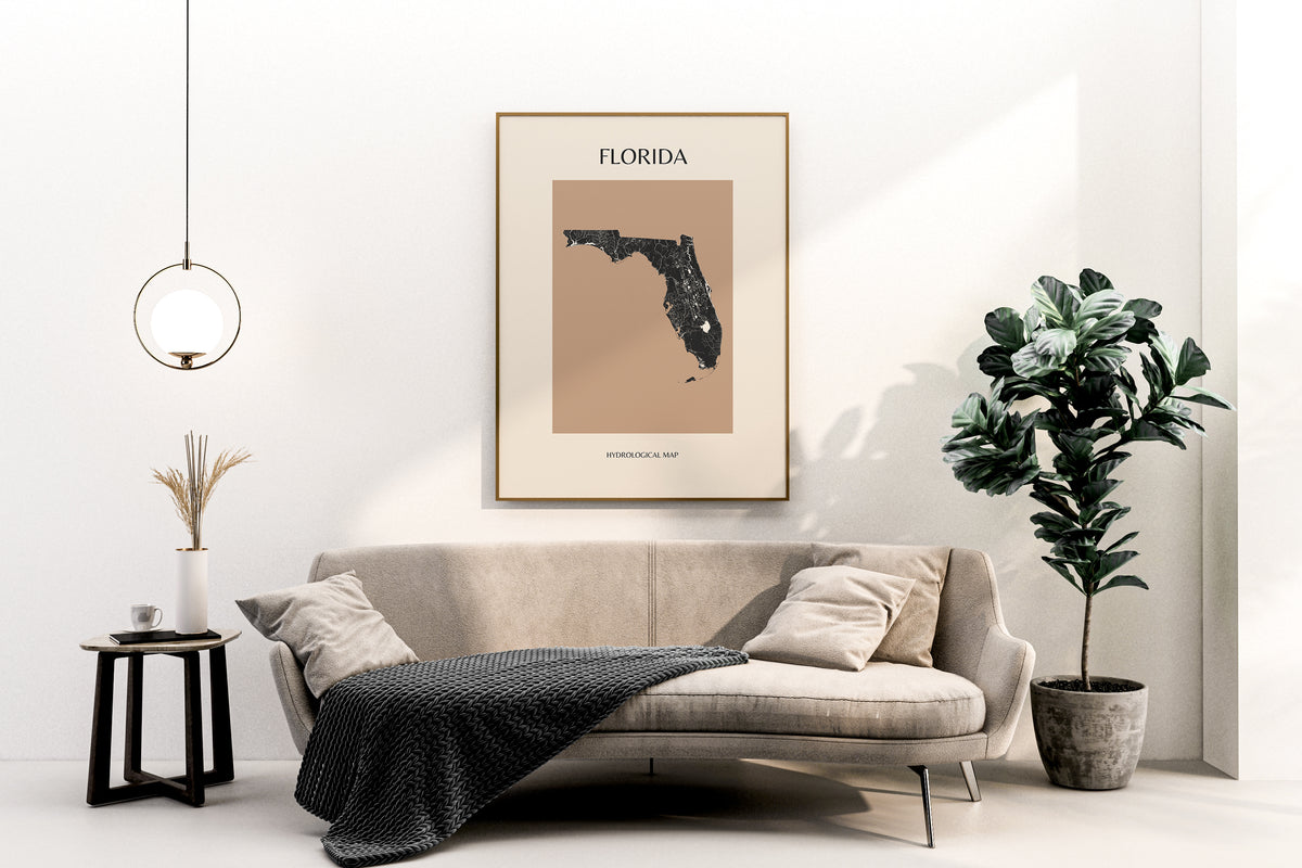 Florida Mid-Century Modern Hydrological Map – Maps By Paige