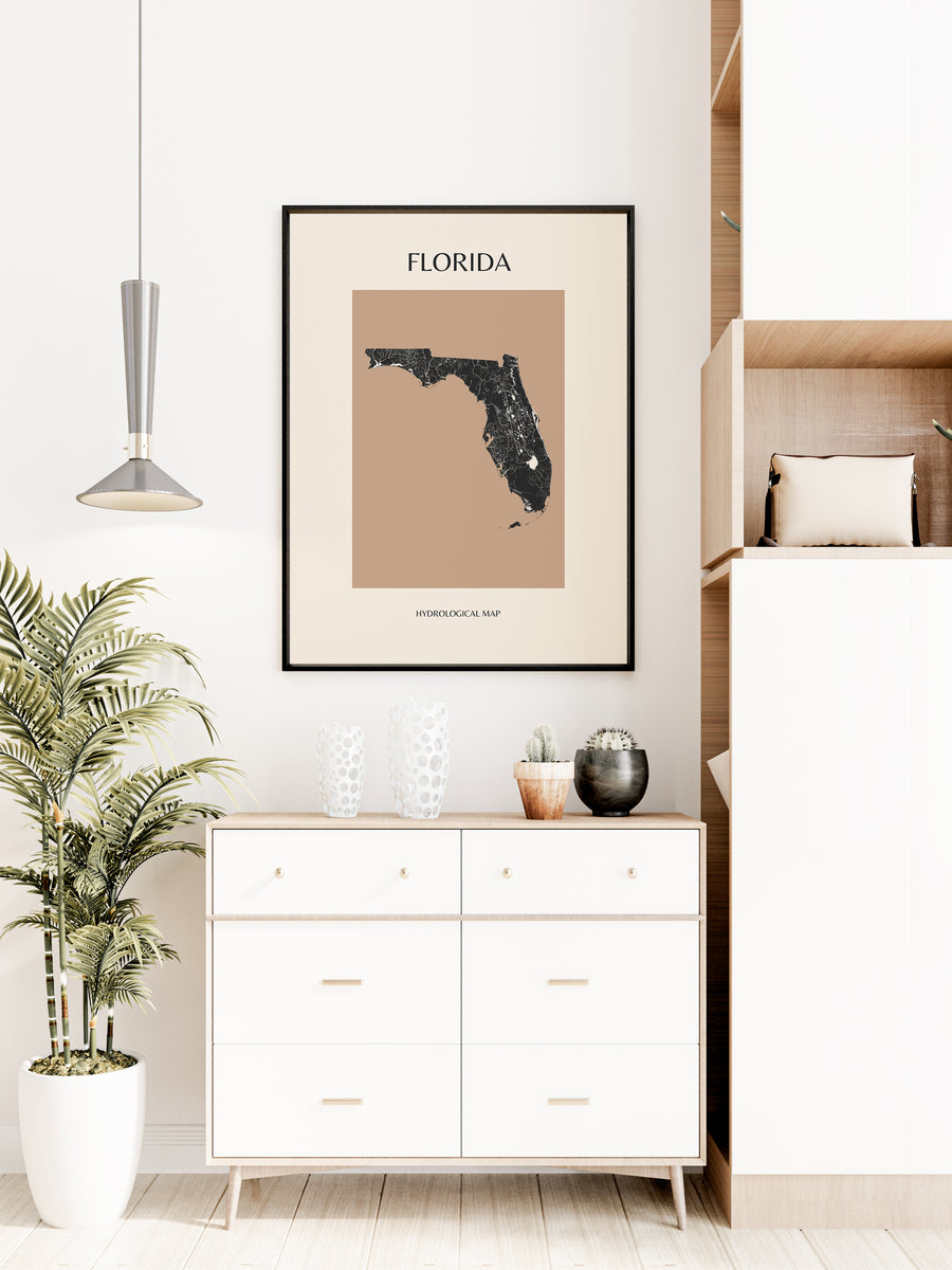 Florida Mid-Century Modern Hydrological Map – Maps By Paige