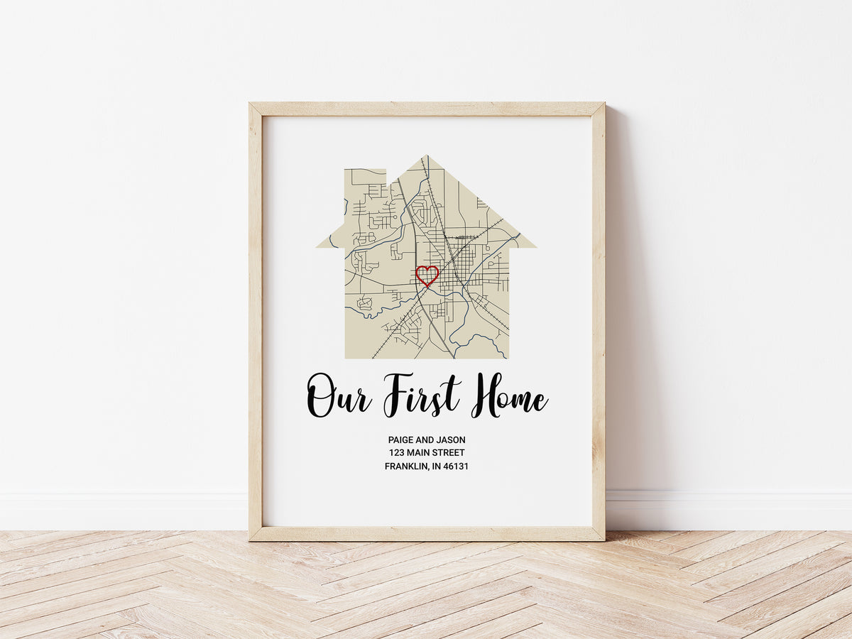 First Home Map Gift – Maps By Paige