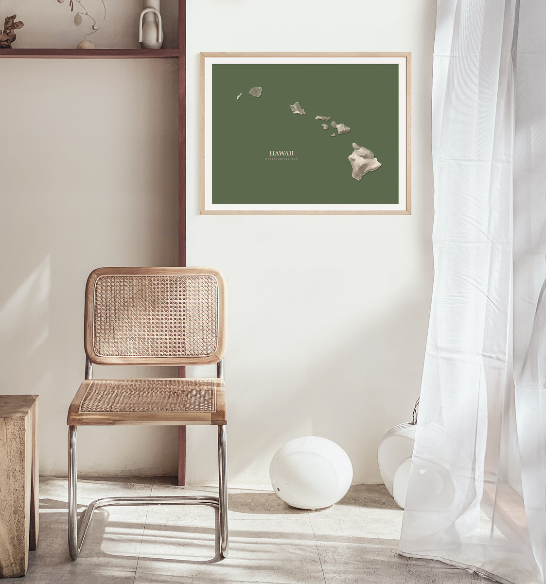 Hawaii Hydrological Map Poster Green – Maps By Paige