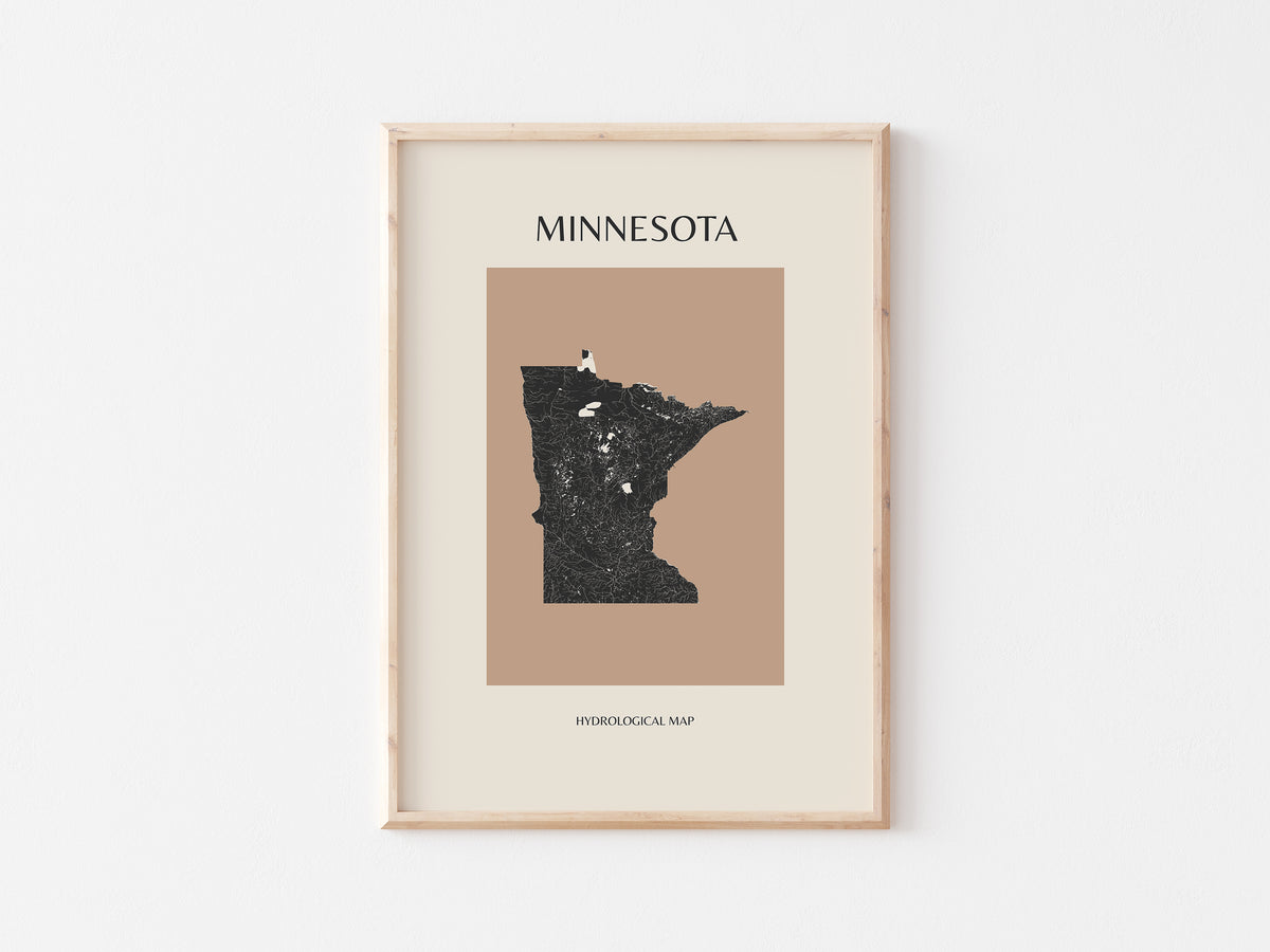 Minnesota Mid-Century Modern Hydrological Map – Maps By Paige