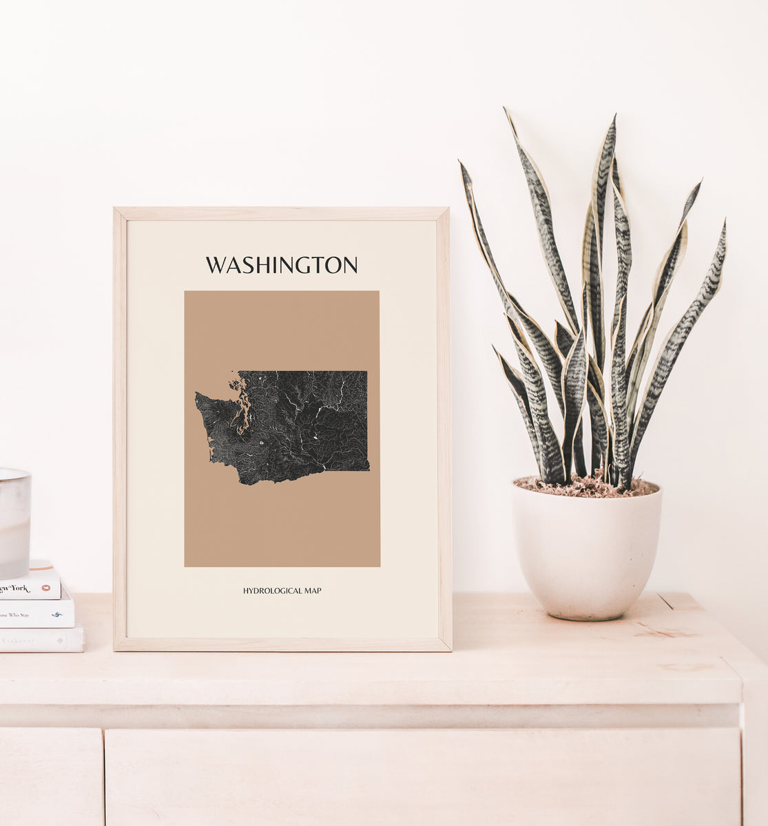 Washington Mid-Century Modern Hydrological Map – Maps By Paige